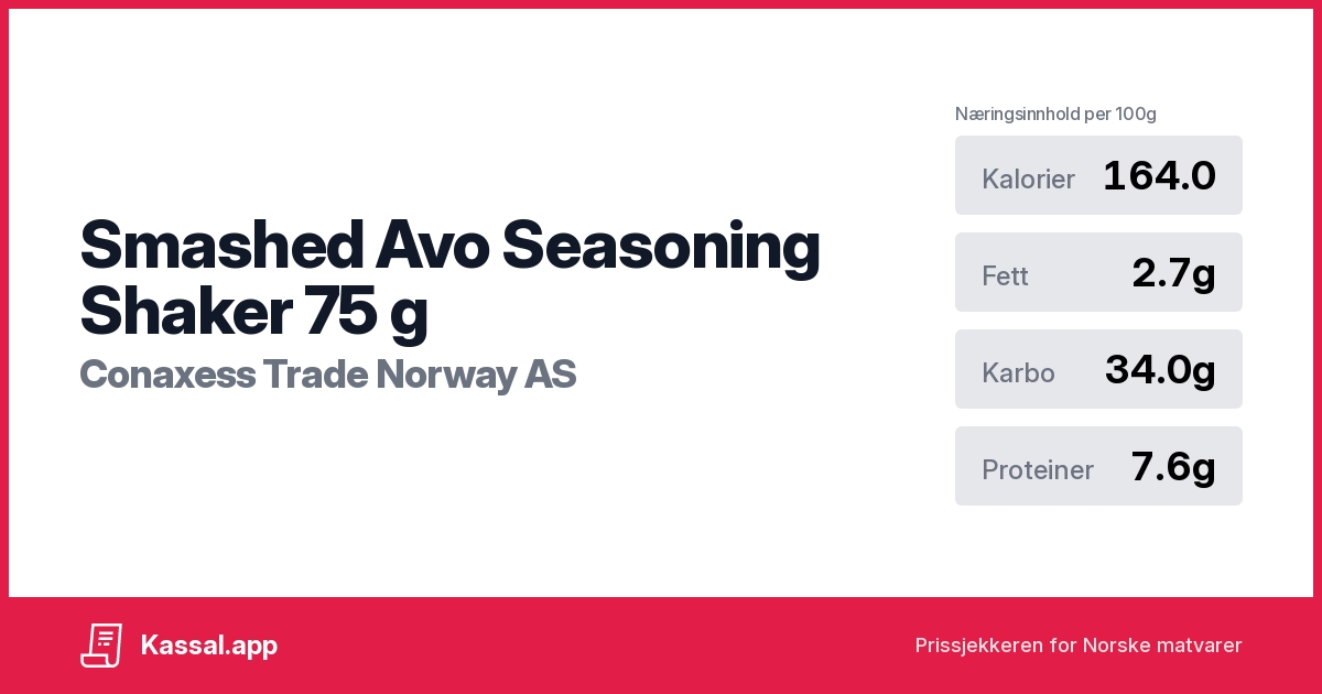 Smashed Avo Seasoning Shaker 75 g - Kassalapp®