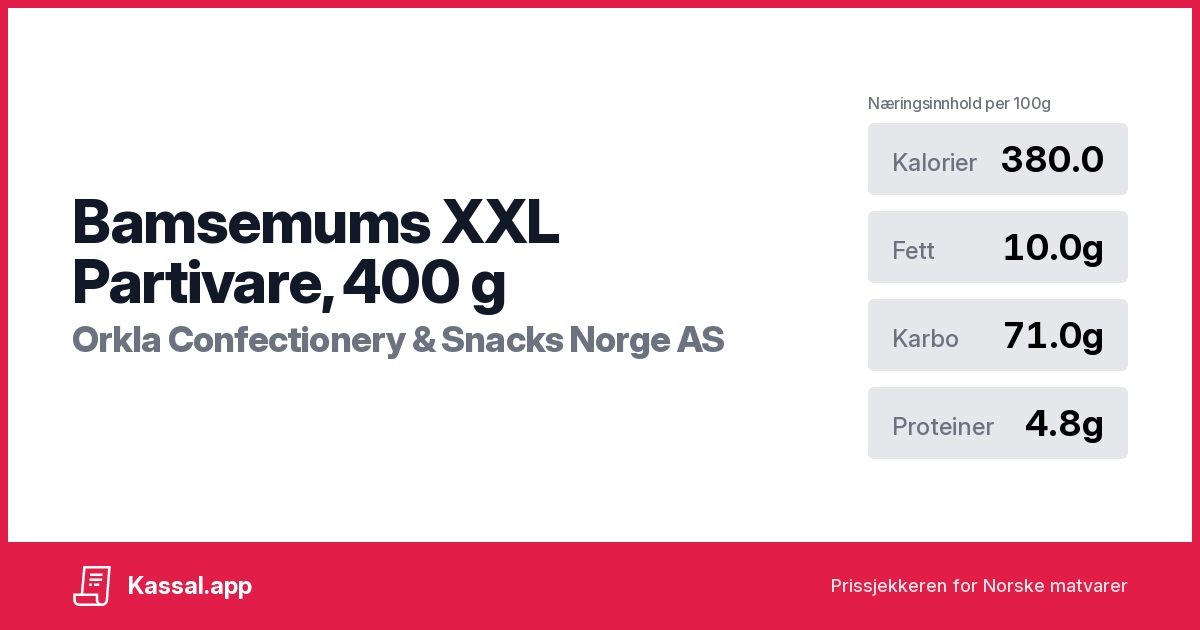 Bamsemums XXL Partivare, 400 g - Kassalapp®
