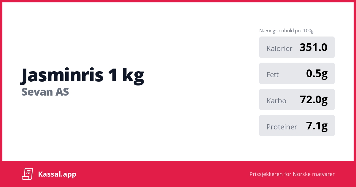 Jasminris 1 kg - Kassalapp®