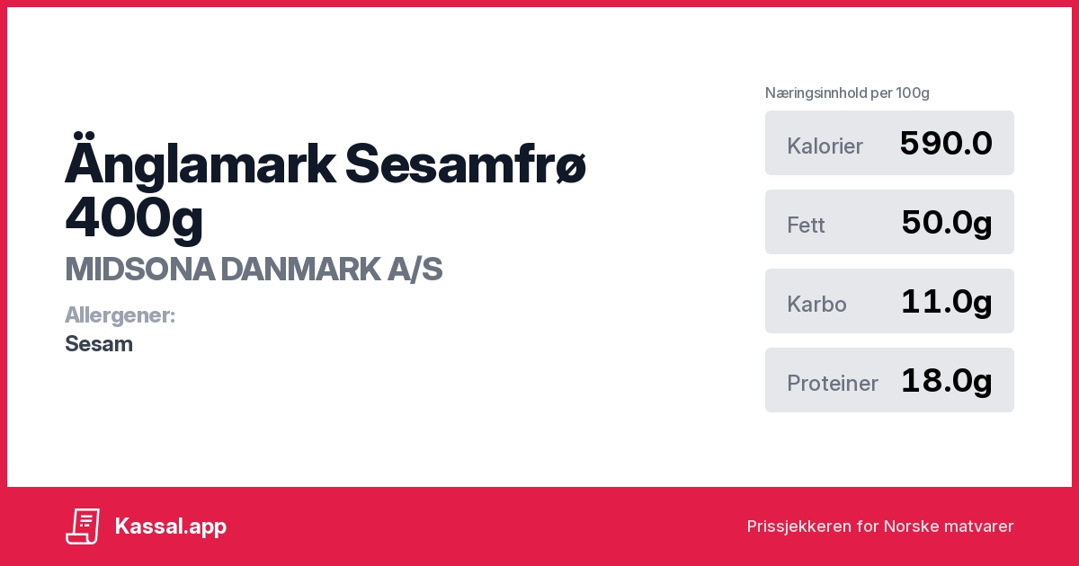 Änglamark Sesamfrø 400g - Kassalapp®