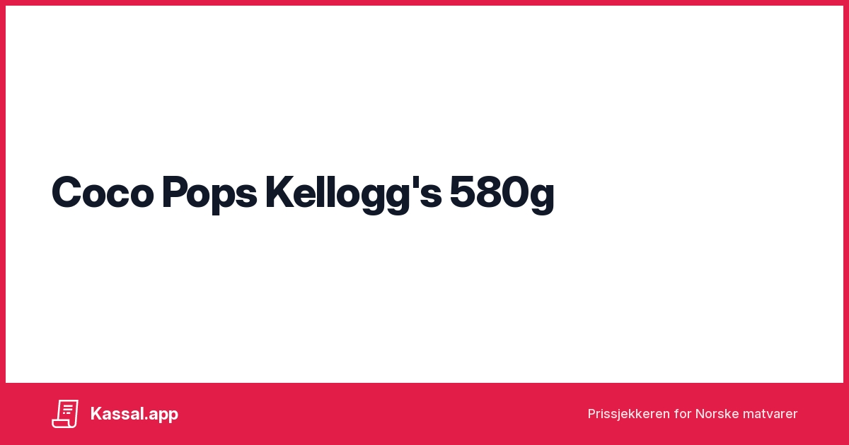 Coco Pops Kellogg's 580g - Kassalapp®