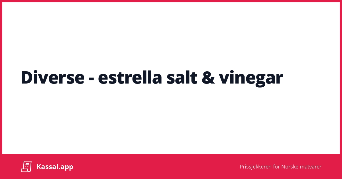 Diverse - estrella salt & vinegar - Kassalapp®