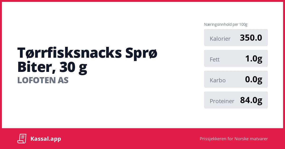 Tørrfisksnacks Sprø biter, 30 g - Kassalapp®