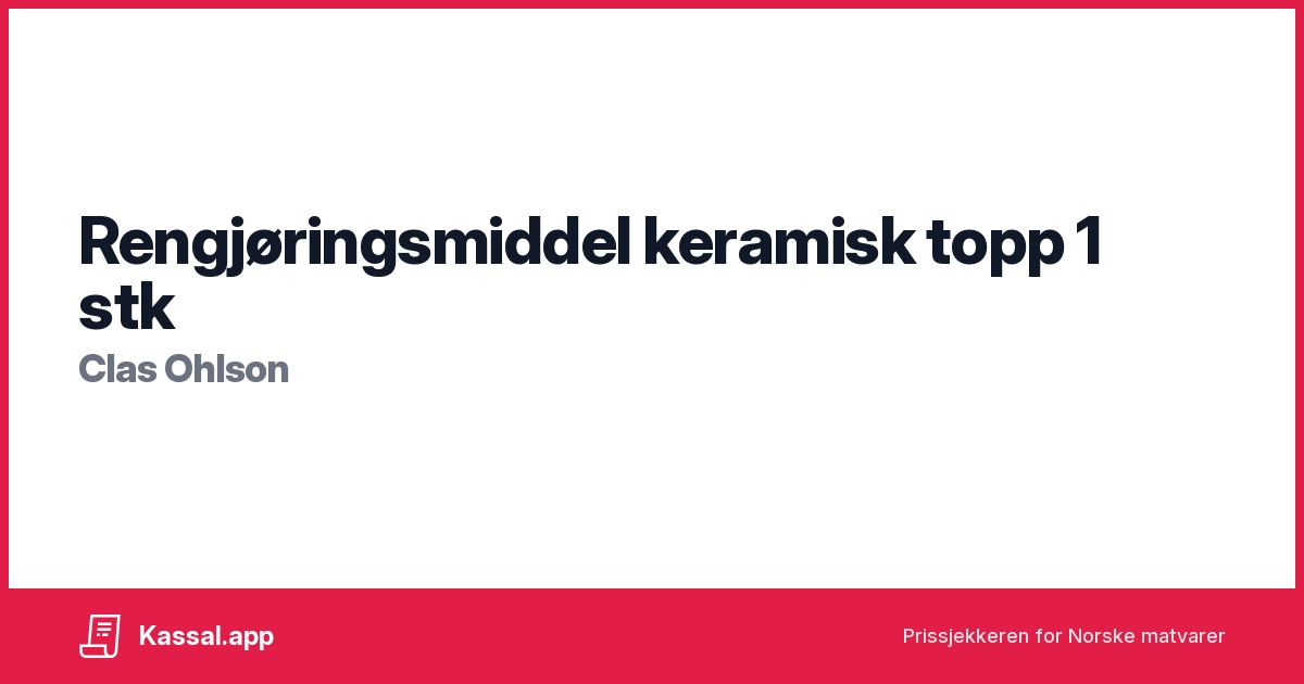 Rengjøringsmiddel keramisk topp 1 stk - Kassalapp®