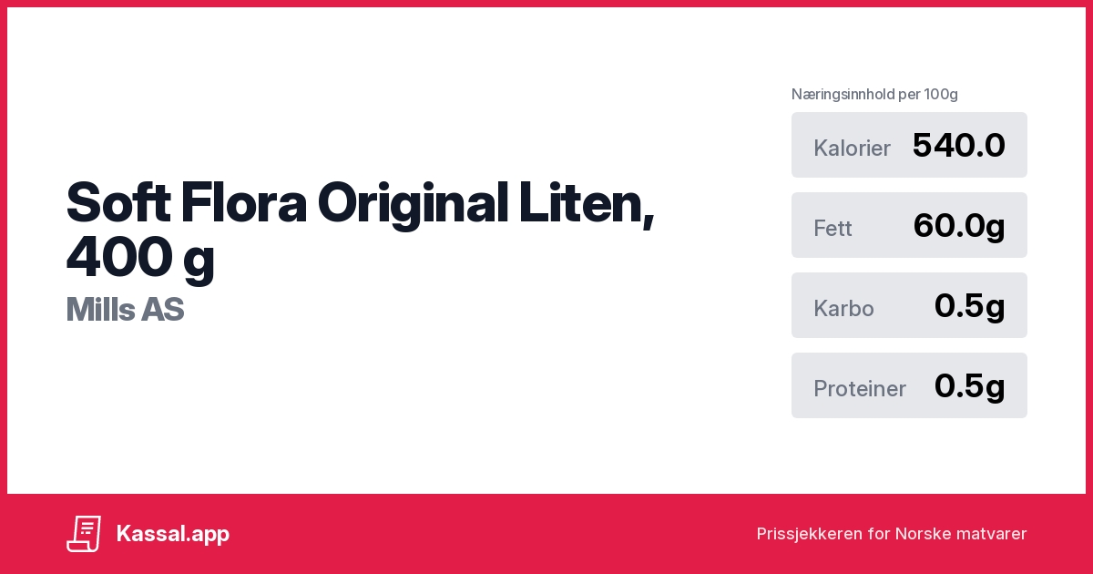 Soft Flora Original Liten, 400 g - Kassalapp®