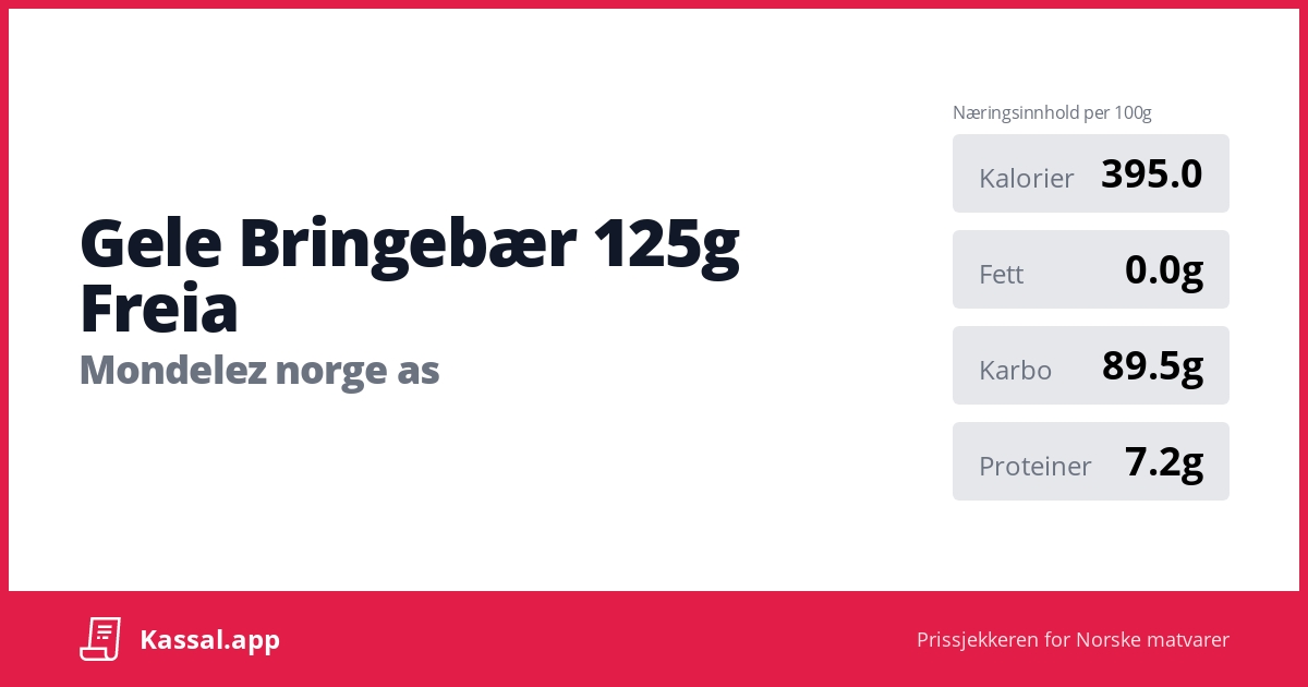 Gele Bringebær 125g Freia - Kassalapp®