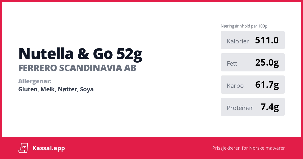 Nutella & Go 52g - Kassalapp®