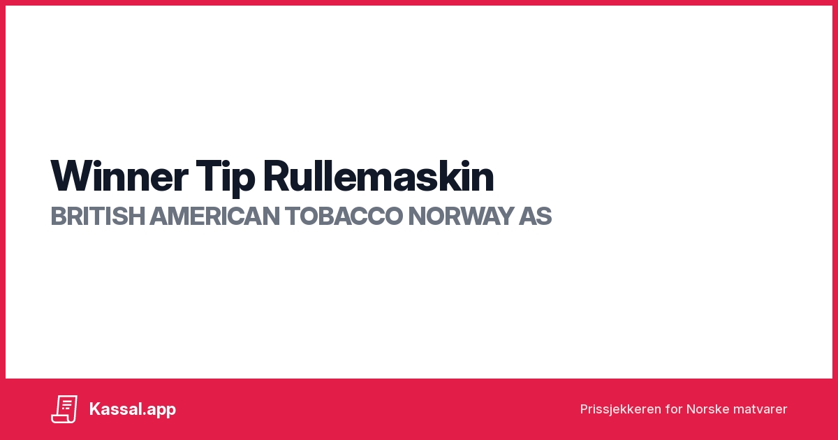 Winner Tip Rullemaskin - Kassalapp®