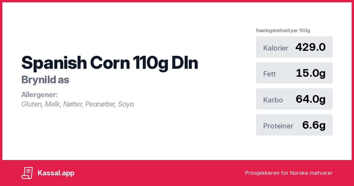 Spanish Corn 110g Dln - Kassalapp®