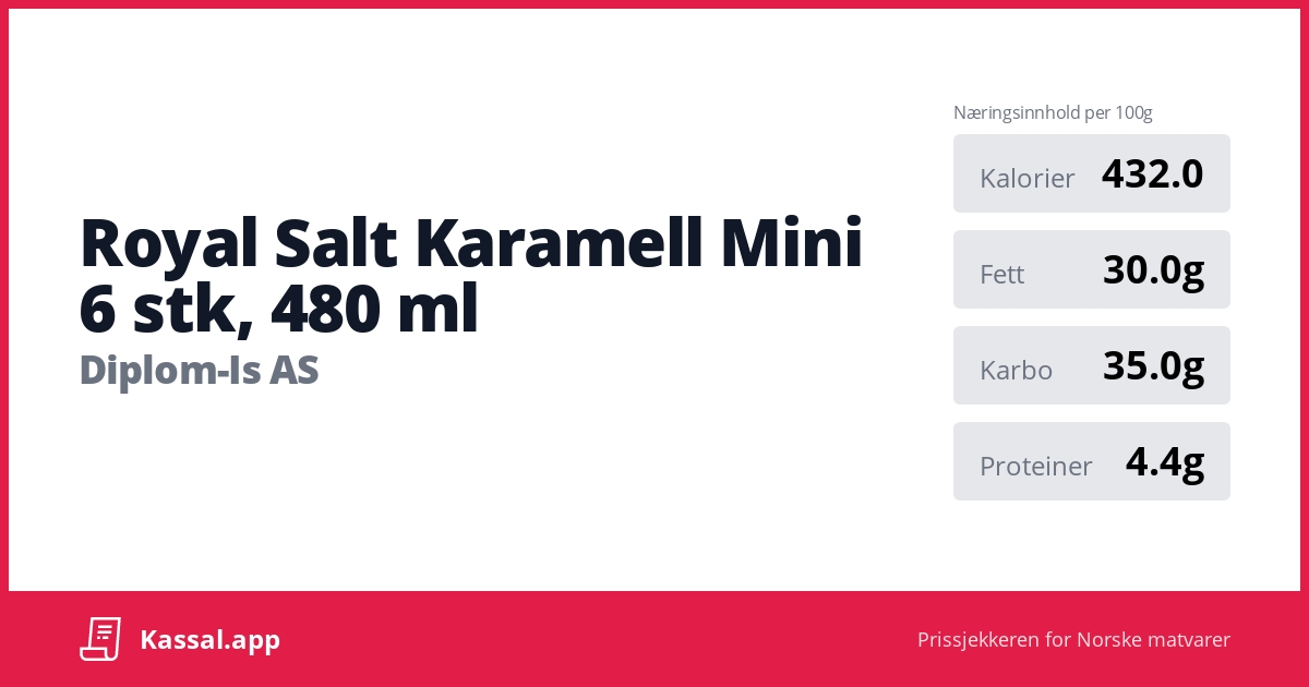 Royal Salt Karamell Mini 6 stk, 480 ml - Kassalapp®