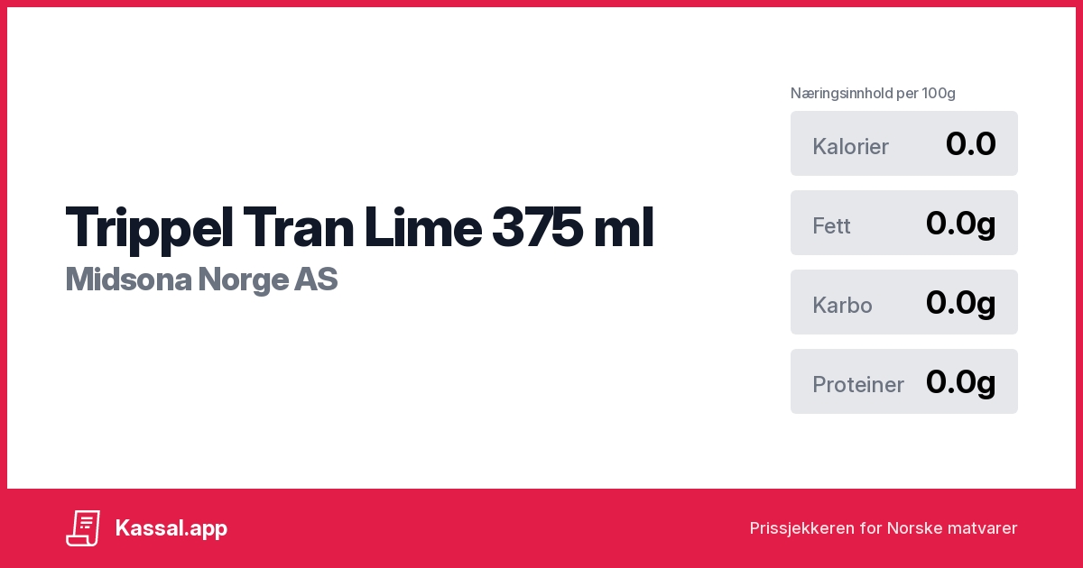 Trippel Tran Lime 375 ml - Kassalapp®