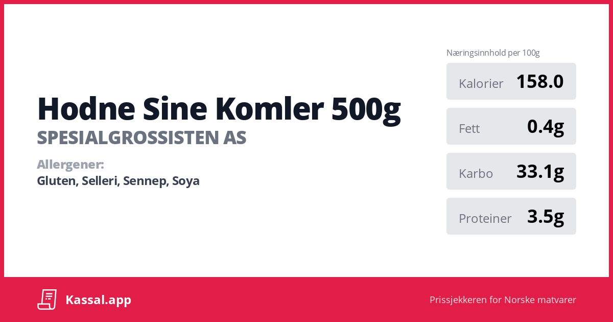 Hodne Sine Komler 500g - Kassalapp®