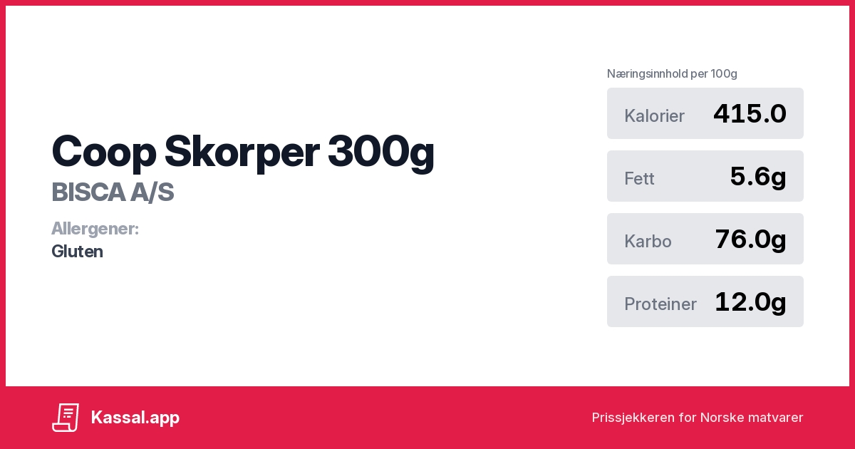 Coop Skorper 300g - Kassalapp®