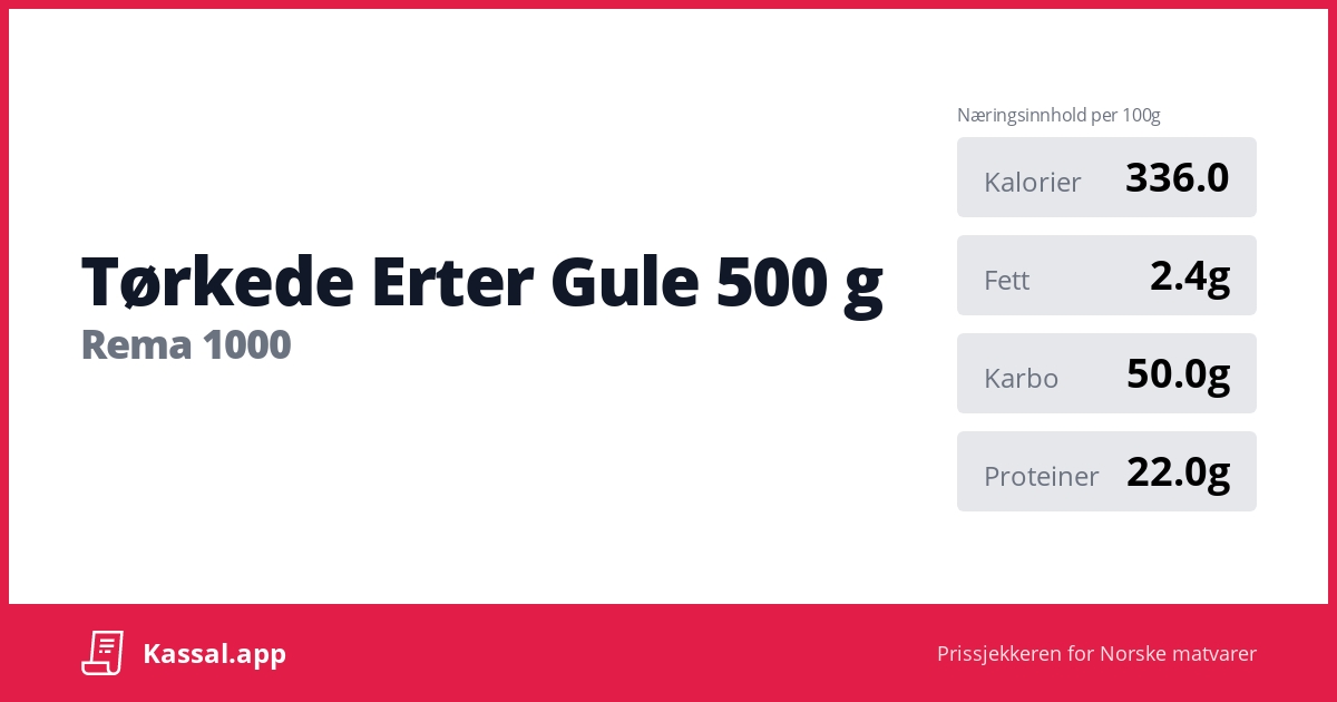 Tørkede Erter Gule 500 g - Kassalapp®