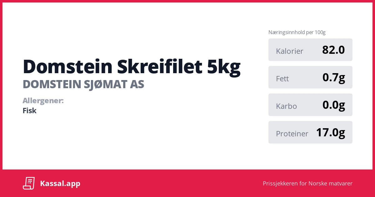 Domstein Skreifilet 5kg - Kassalapp®