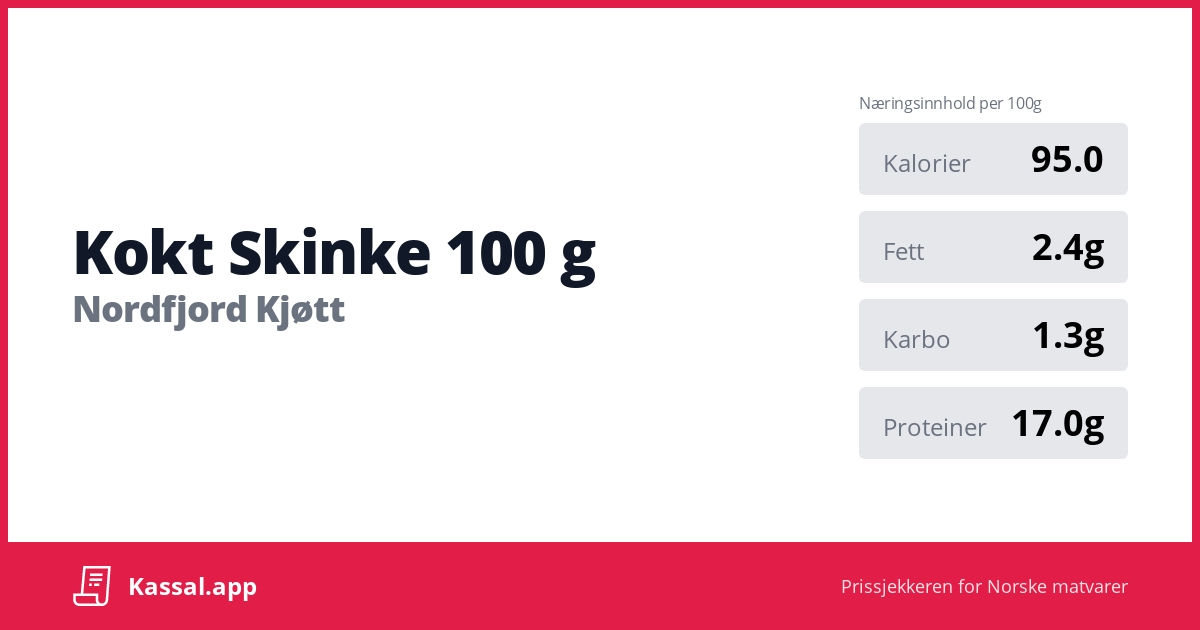 Kokt skinke 100 g - Kassalapp®