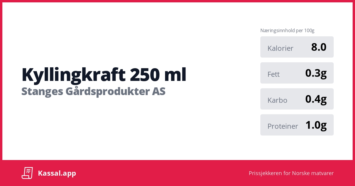 Kyllingkraft 250 ml - Kassalapp®