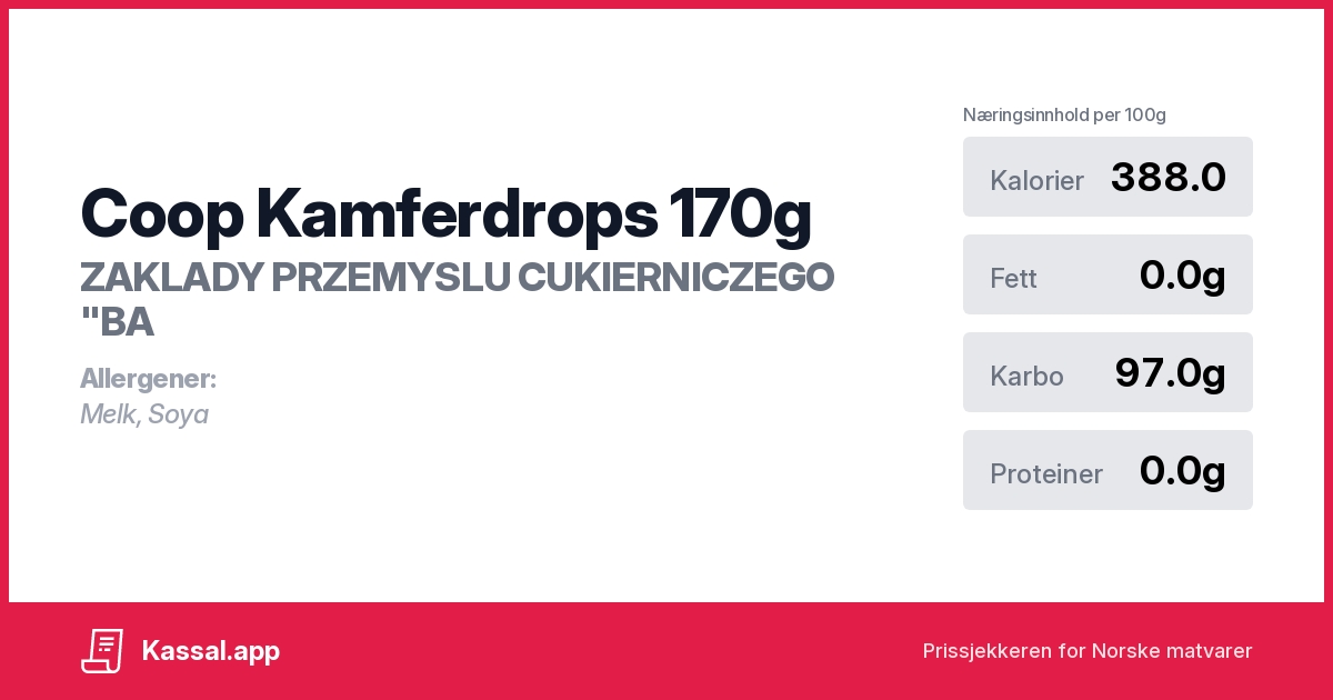 Coop Kamferdrops 170g - Kassalapp®
