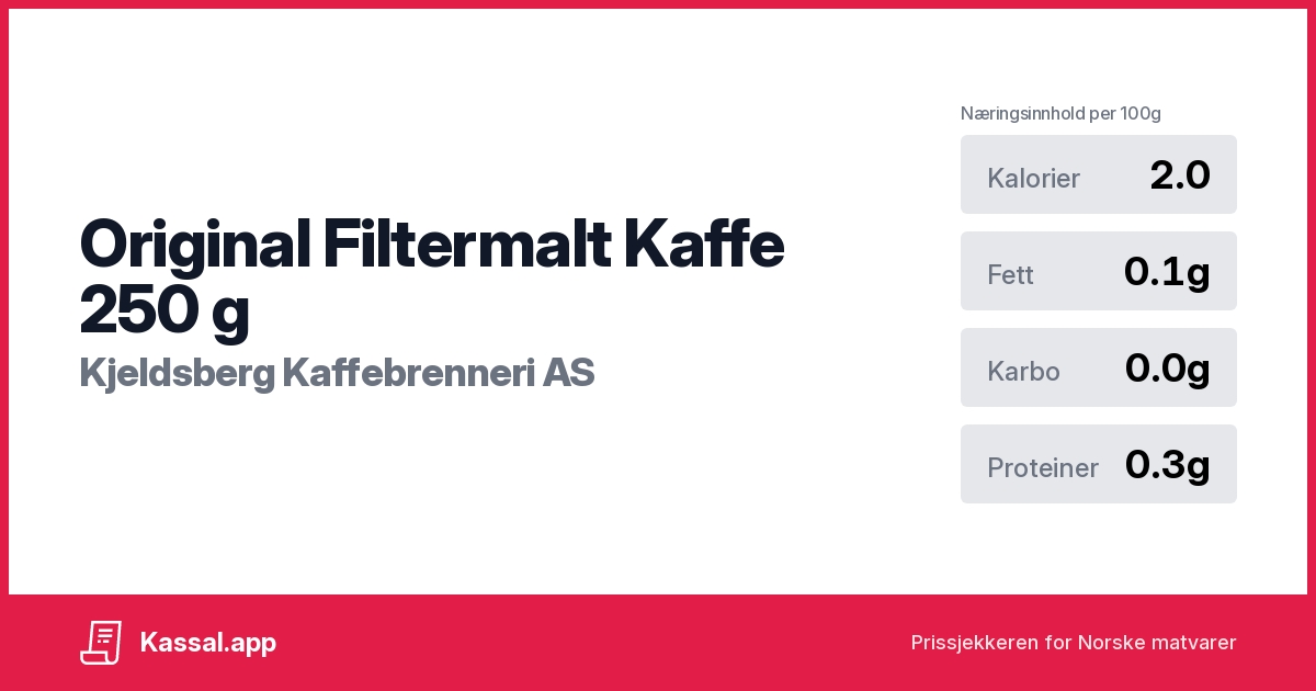 Filtermalt kaffe Rund og fyldig, 250 g - Kassalapp®