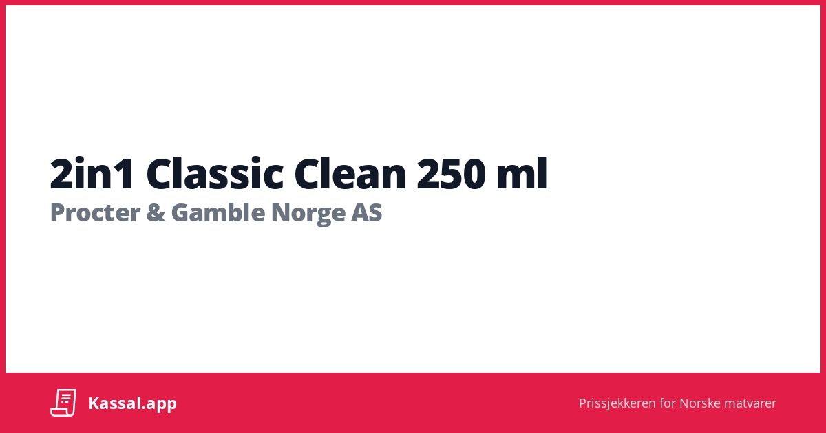 2in1 Classic Clean 250 ml - Kassalapp®