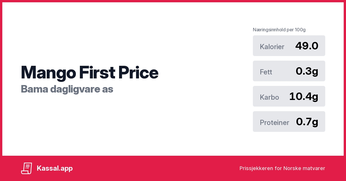 Mango First Price - Kassalapp®