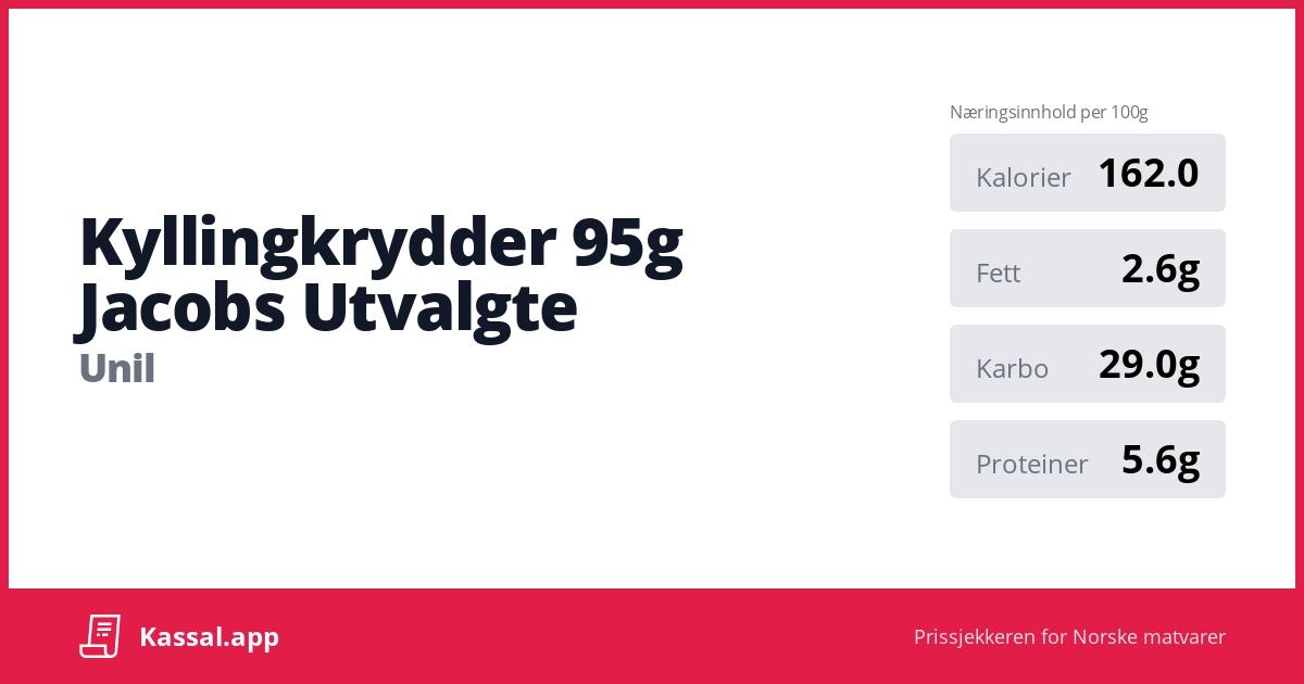 Kyllingkrydder 95g Jacobs Utvalgte - Kassalapp®