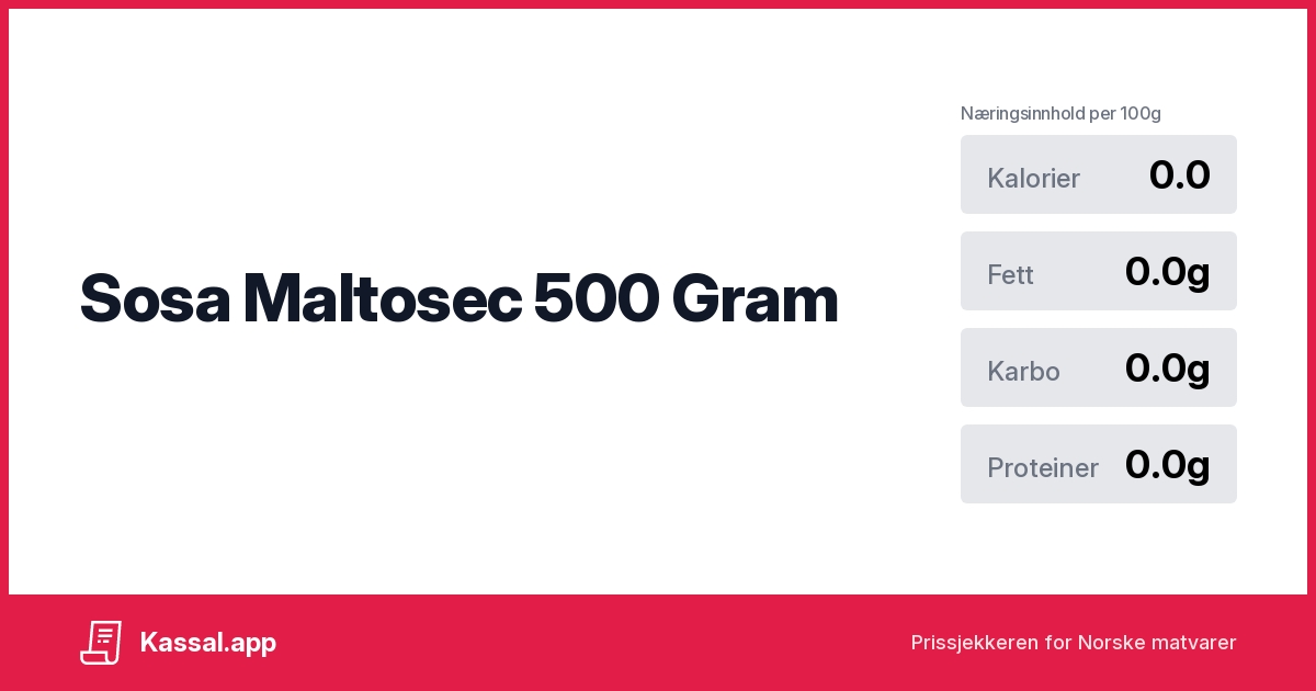 Sosa Maltosec 500 Gram - Kassalapp®