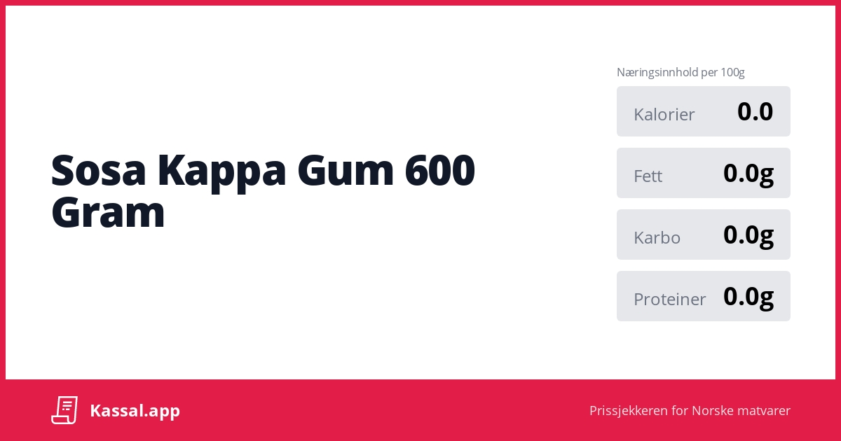 Sosa Kappa Gum 600 Gram - Kassalapp®