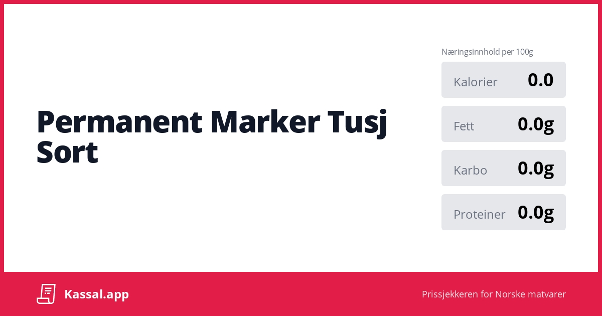 Permanent Marker Tusj Sort - Kassalapp®