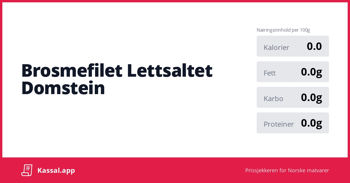 Brosmefilet Lettsaltet Domstein - Kassalapp®