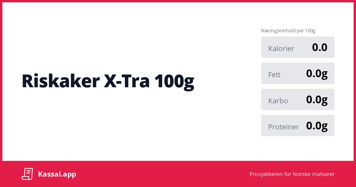 Riskaker X-Tra 100g - Kassalapp®