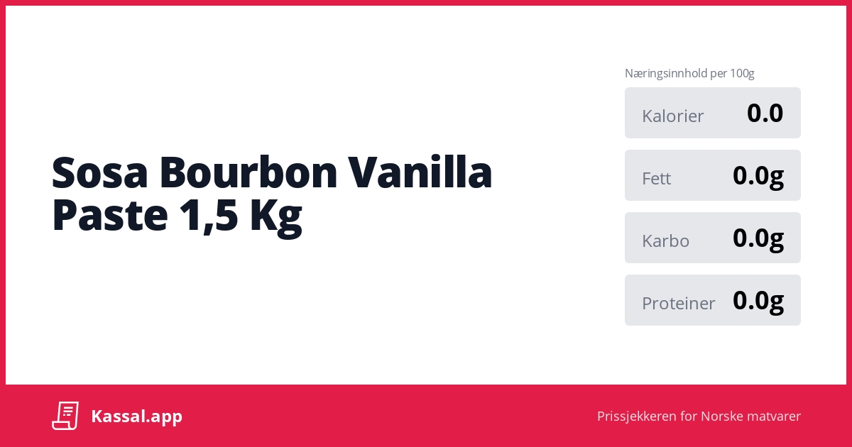 Sosa Bourbon Vanilla Paste 1,5 Kg - Kassalapp®