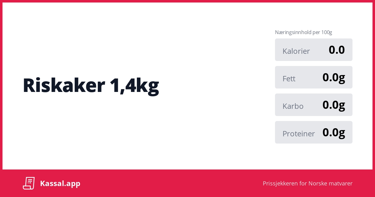 Riskaker 1,4kg - Kassalapp®