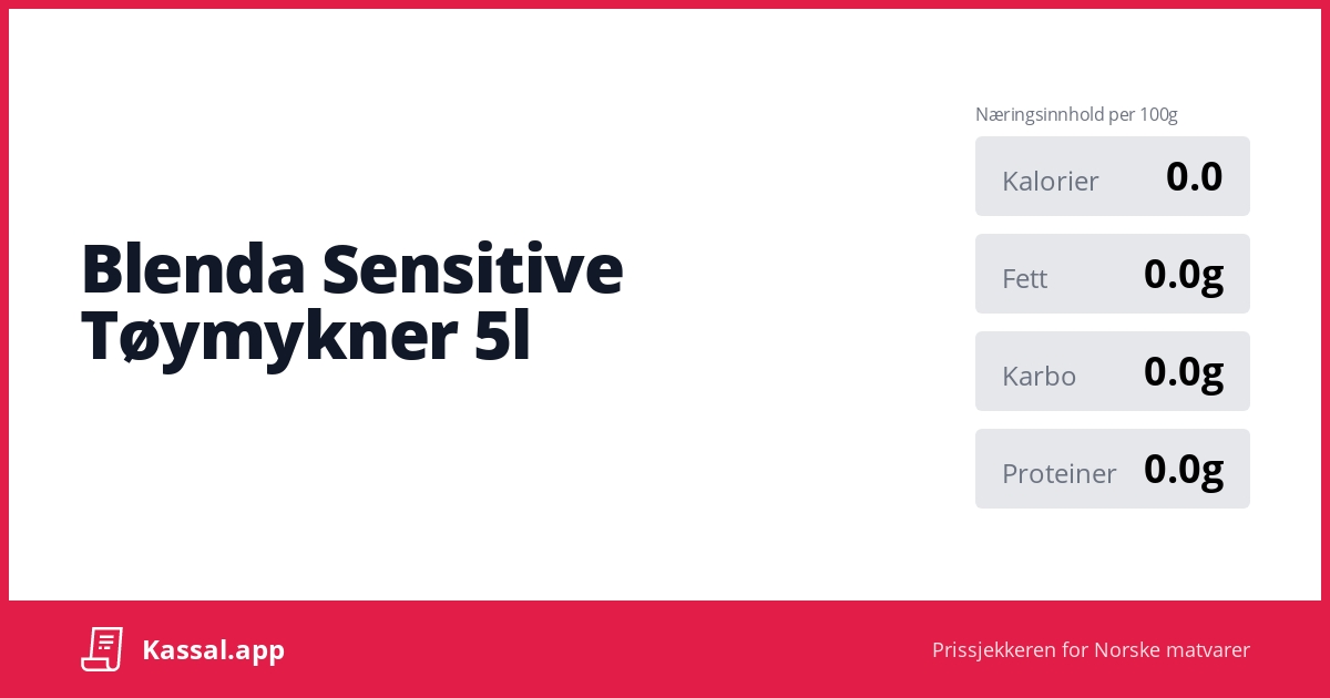 Blenda Sensitive Tøymykner 5l - Kassalapp®