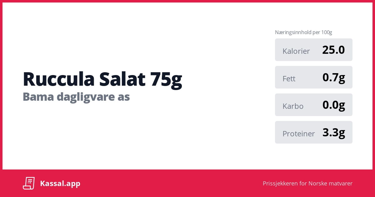 Ruccula Salat 75g - Kassalapp®