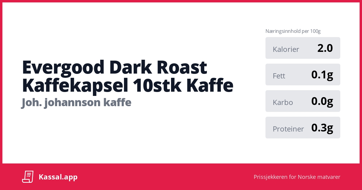 Evergood Dark Roast Kaffekapsel 10stk Kaffe - Kassalapp®