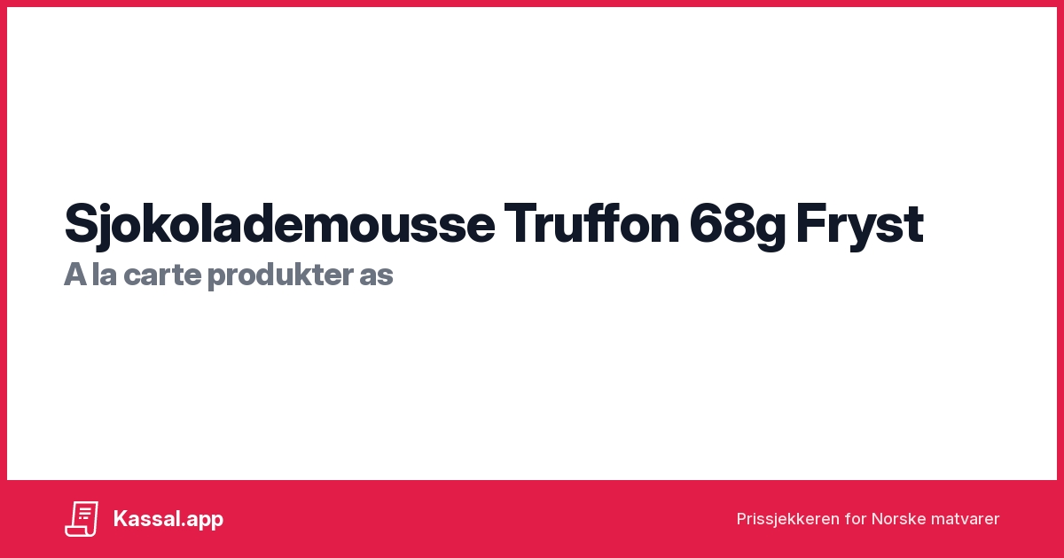 Sjokolademousse Truffon 68g Fryst - Kassalapp®
