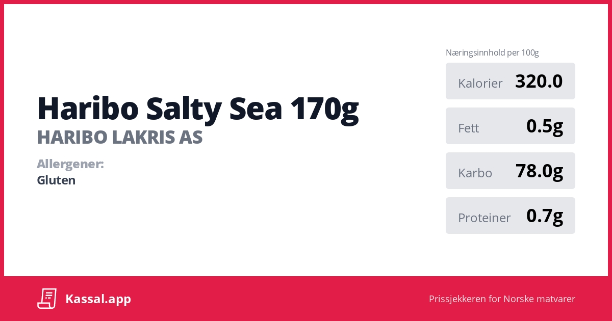 Haribo Salty Sea 170g - Kassalapp®