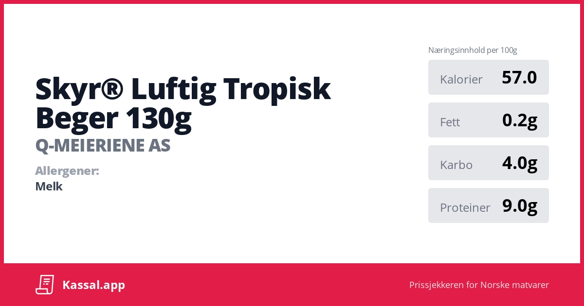 Skyr® Luftig Tropisk Beger 130g - Kassalapp®