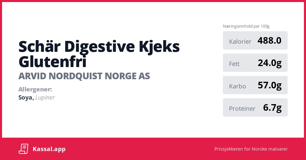 Schär Digestive Kjeks Glutenfri - Kassalapp®