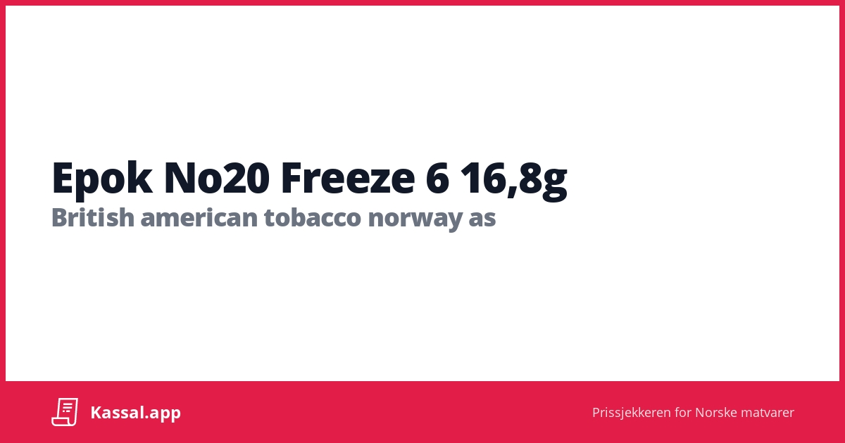 Epok No20 Freeze 6 16,8g - Kassalapp®