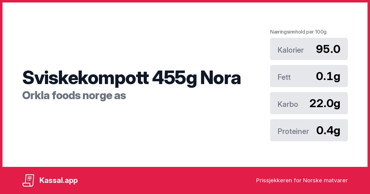 Sviskekompott 455g Nora - Kassalapp®