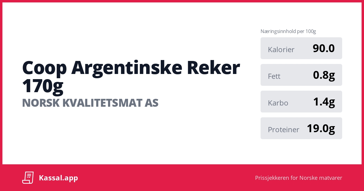Coop Argentinske Reker 170g - Kassalapp®