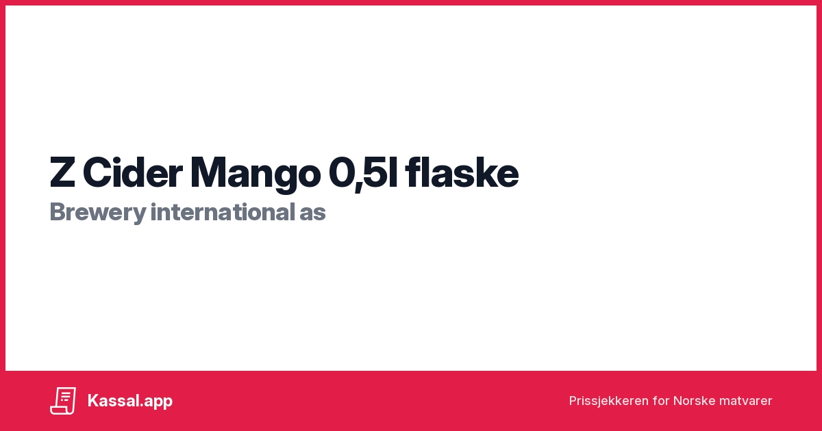 Z Cider Mango 0,5l flaske - Kassalapp®