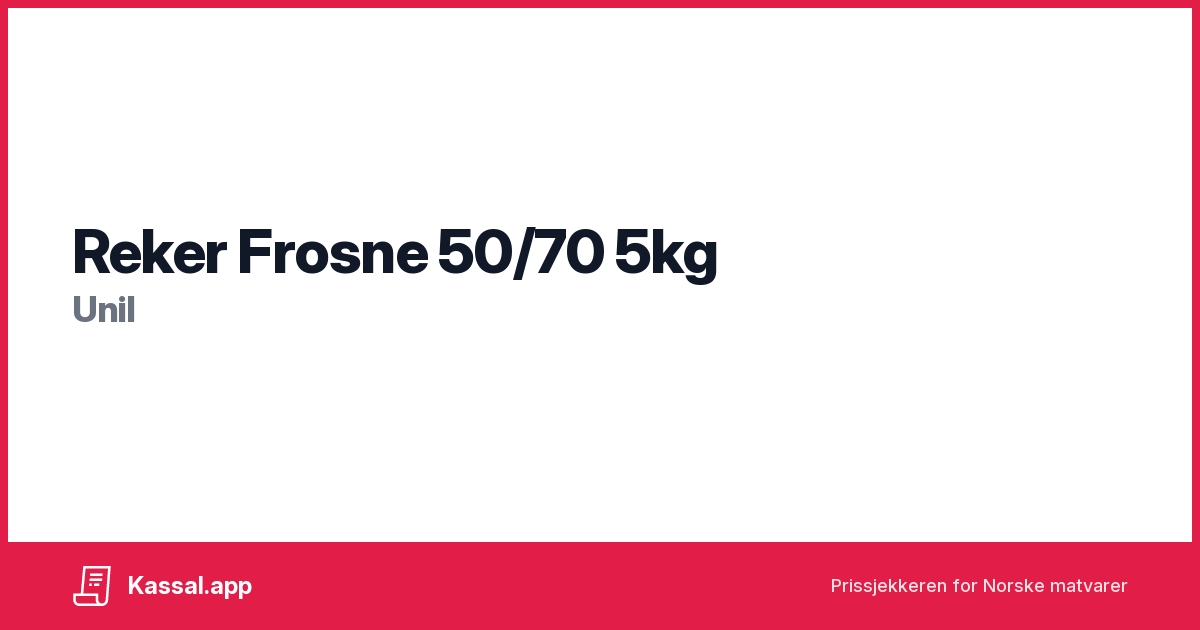 Reker Frosne 50/70 5kg - Kassalapp®