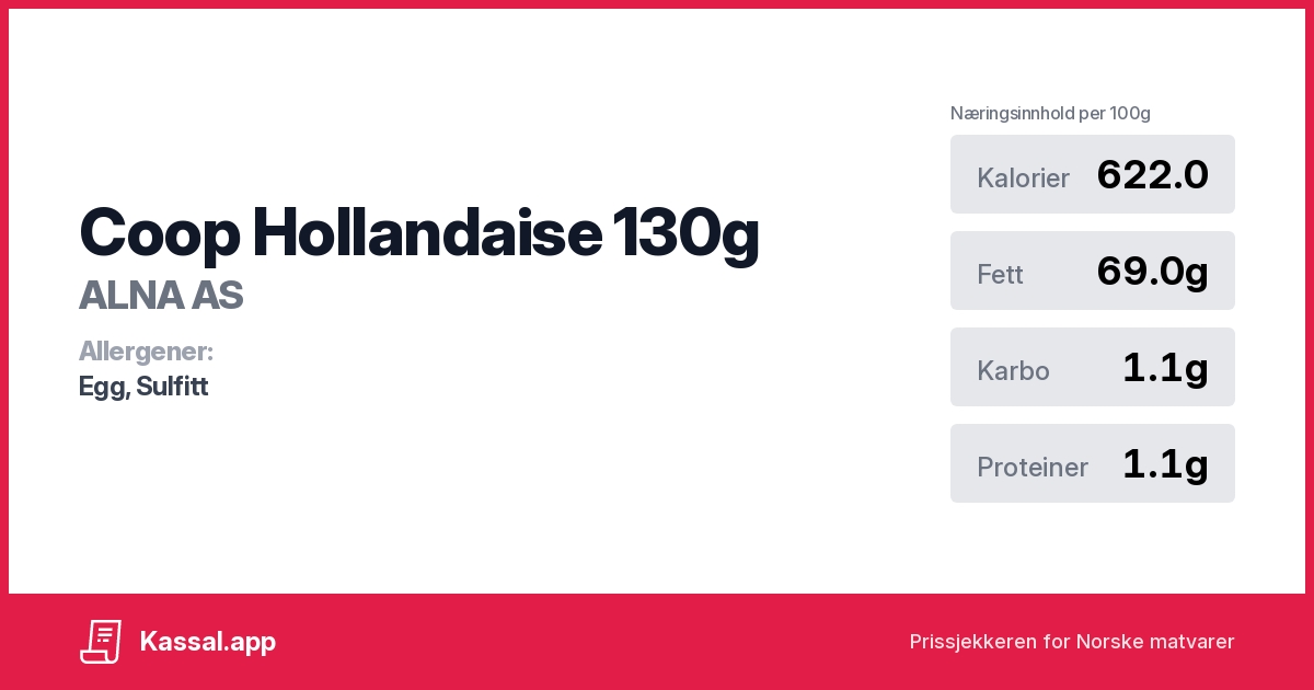 Coop Hollandaise 130g - Kassalapp®