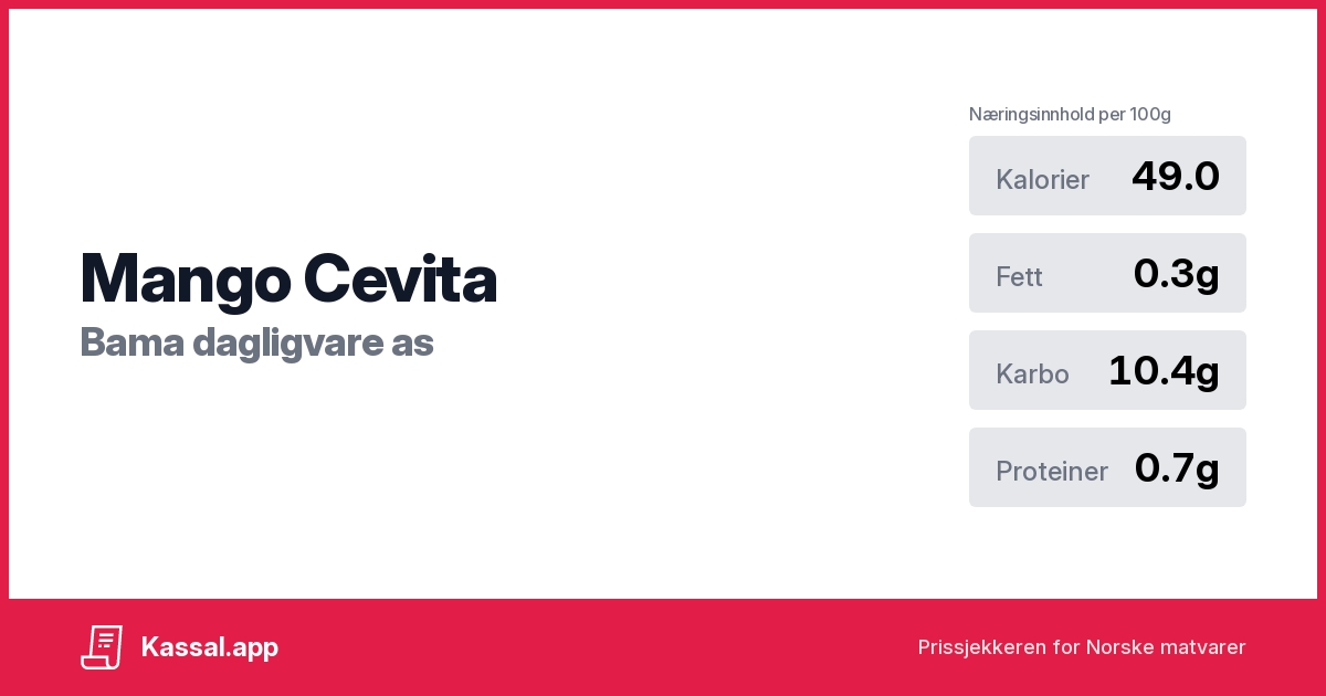 Mango Cevita - Kassalapp®
