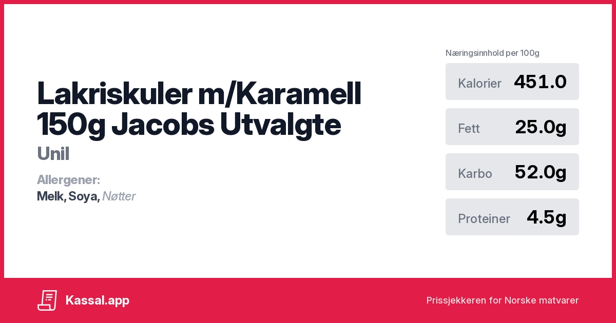 Lakriskuler m/Karamell 150g Jacobs Utvalgte - Kassalapp®