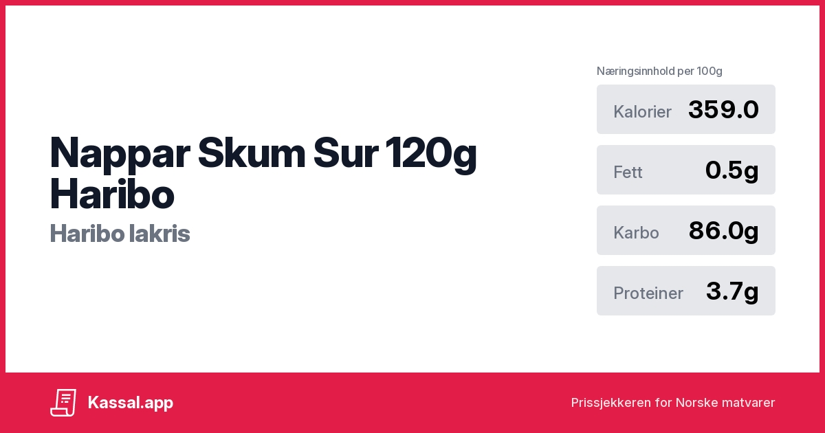 Nappar Skum Sur 120g Haribo - Kassalapp®