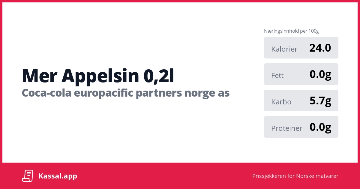 Mer Appelsin 0,2l - Kassalapp®